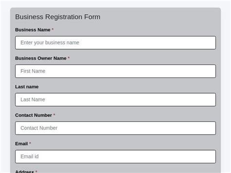 looking for business registration form template r formnx