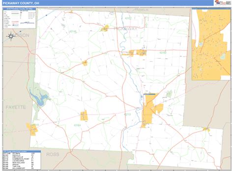 Pickaway County Ohio Zip Code Wall Map Map