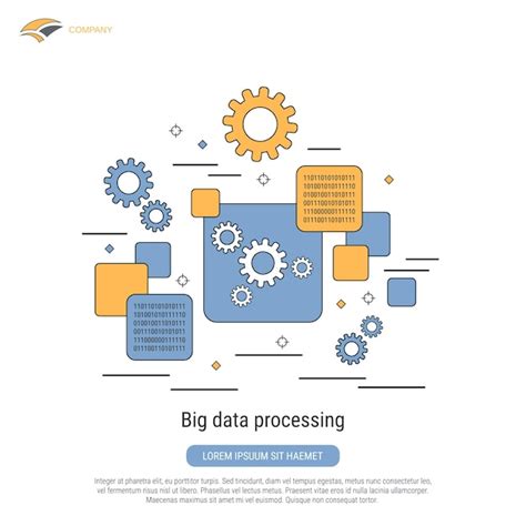 Premium Vector Big Data Processing Flat Contour Style Vector Concept