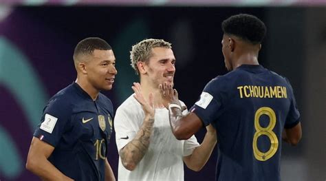 Aurélien Tchouaméni Antoine Griezmann et Kylian Mbappé France