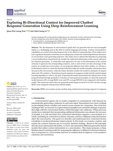 Exploring Bi Directional Context For Improved Chatbot Response