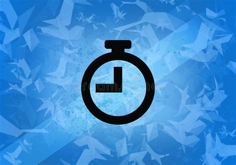 Timer Aesthetic Abstract Icon On Blue Background Stock Illustration Illustration Of Sign
