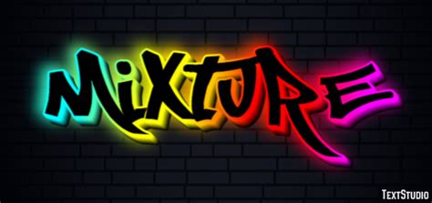mixture text effect and logo design word