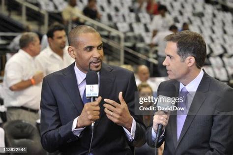 Anchor Matt Winer And Nba Tv Analyst Grant Hill At Game Three Of The