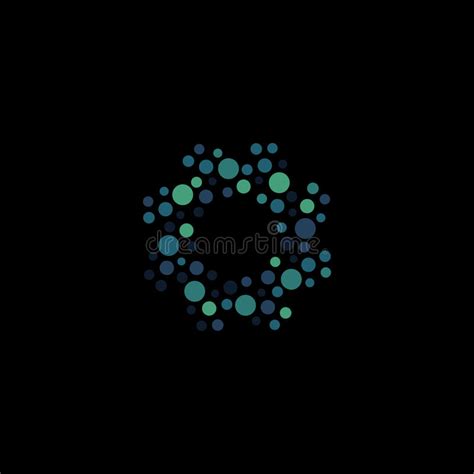 Isolated Abstract Round Shape Blue Color Logo Dotted Logotype Water Element Vector
