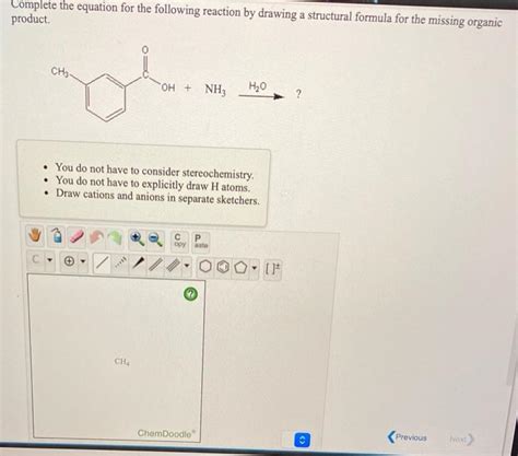 Solved Draw A Structural Formula For The Missing Product In