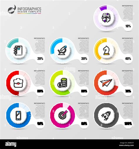 Percentage Diagram Infographic Design Template With Icons Vector