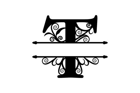 Monogram Alphabet Letters T Split Graphic By Wozart · Creative Fabrica