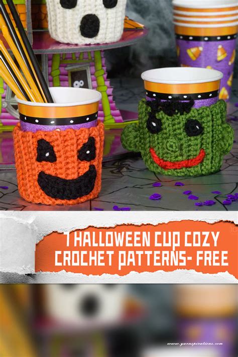 Halloween Cup Cozy Crochet Patterns FREE IGOODideas