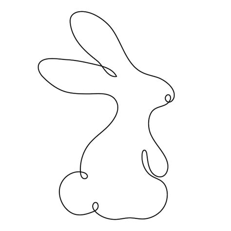 Premium Vector Rabbit One Line Drawing Continuous Line Art Simple