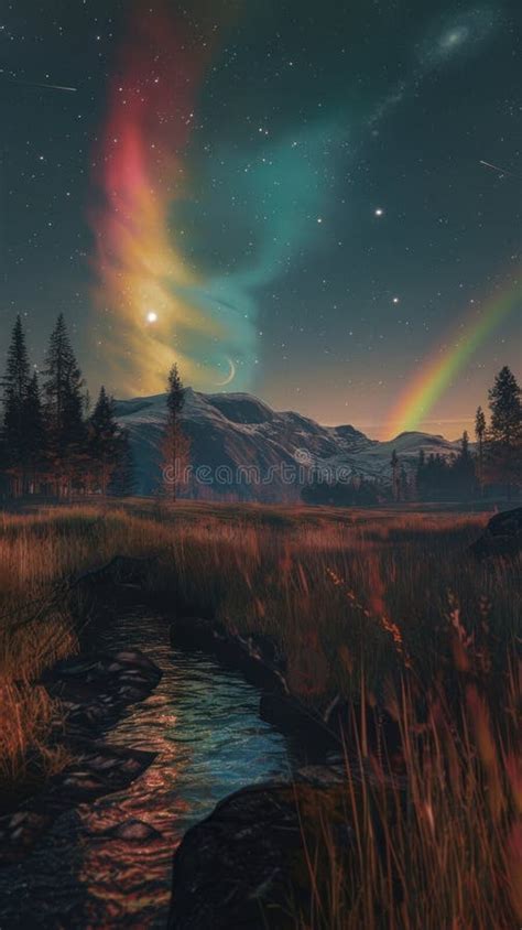 Aurora Borealis And Meteor Shower Embrace During Solar Eclipse