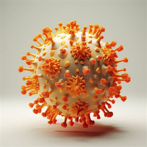 Coronavirus Or Flu Virus Isolated Microscopic View Of Floating