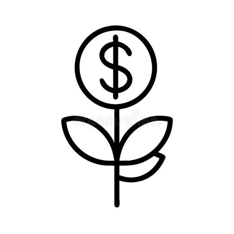 Dollar Sign Flower Symbol Representing Wealth And Prosperity Ideal For