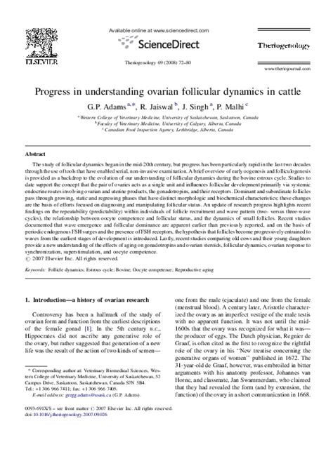 Pdf Progress In Understanding Ovarian Follicular Dynamics In Cattle