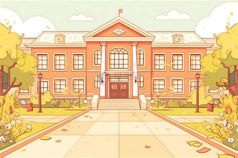卡通教学楼插画插画图片下载 正版图片601409938 摄图网