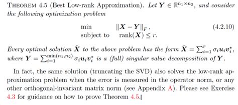 THEOREM Best Low Rank Approximation Let Y Chegg Com