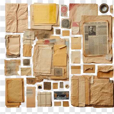 투명한 배경에 있는 저자의 오래된 종이 텍스처 3d 더미 오래된 종이 텍스처 더미 투명한 배경에 대한 저자의 3d 추가 내용 생강 빵 Png 일러스트 및 이미지 에
