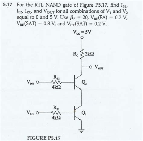 Solved 517 For The Rtl Nand Gate Of Figure P517 Find Ibi