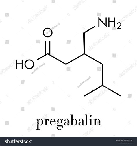Pregabalin Epilepsy Fibromyalgia Drug Molecule Skeletal Stock Vector Royalty Free 2033862701