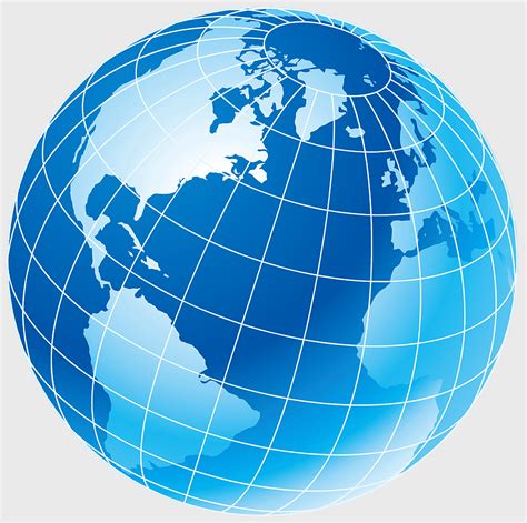 Blue Earth Illustration Globe Graphic Design Earth Sphere With Grid