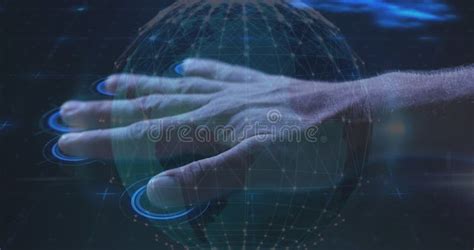 Interacting With Animation Hand Using Digital Interface For Futuristic Technology Stock Video