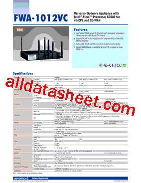 FWA VC Datasheet PDF Advantech Co Ltd