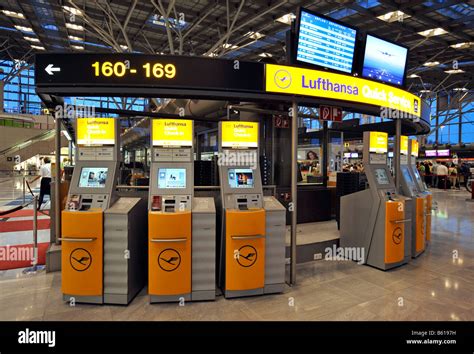 Lufthansa Check In Terminals And Counters Stuttgart Airport Stock