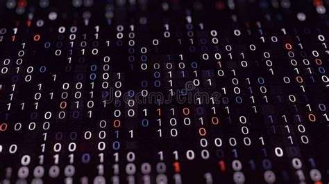 Computer Background With Binary Code Animation Virtual Space Of Software With Binary Code
