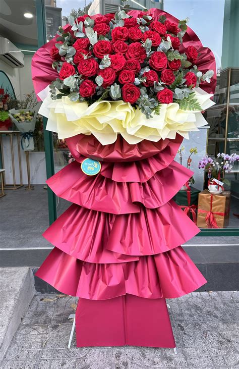 LẴng Hoa Khai TrƯƠng Ohara ĐỎ Domy Flower Mua Hoa Online Tphcm