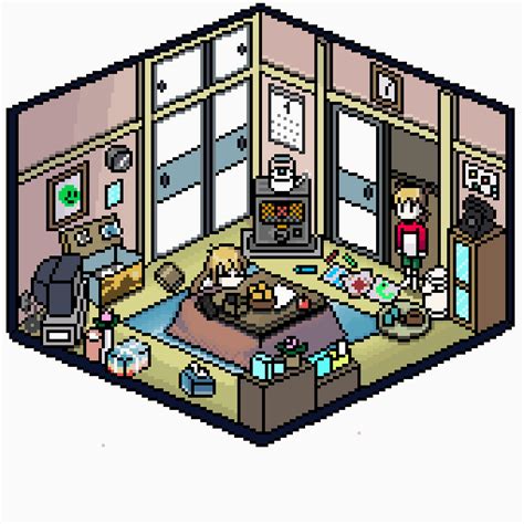 Pixilart Nichijou Isometric Room By Breathruballs