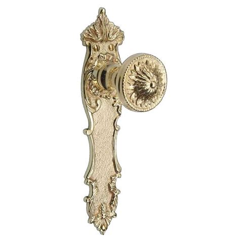 Brassart Adam Round Latch Door Knobs Long Plate Polished Brass
