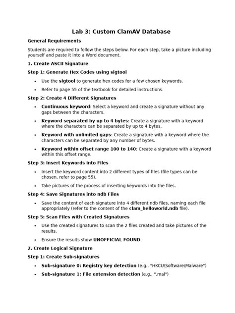 11 09 2024 Lab 3 Custom Clamav Database Pdf