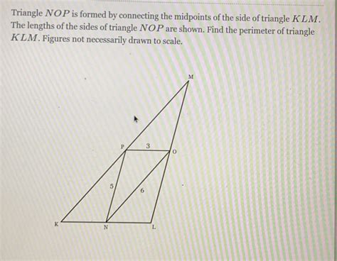 solved triangle nop is formed by connecting the midpoints of the side