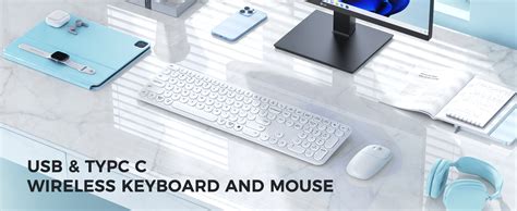 Seenda Wireless Keyboard And Mouse Usb And Type C 2 In 1 Receiver Sk73 3 Full Size