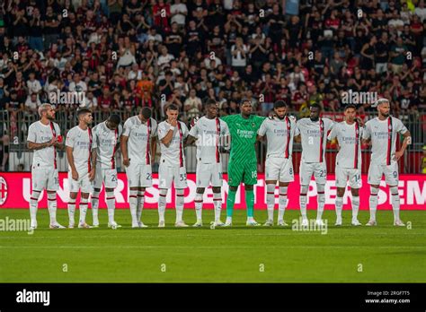 Monza Italy August 8 2023 Team Of Ac Milan During The Trofeo