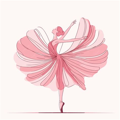Premium Photo Ballerina In A Pink Floral Dress Vector Illustration Of