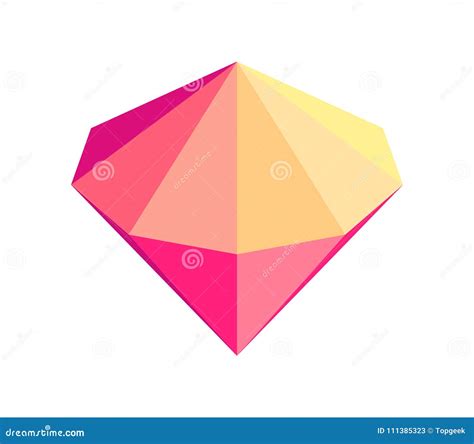 Shiny Diamond Of Gradient Color With Cone Top Stock Vector