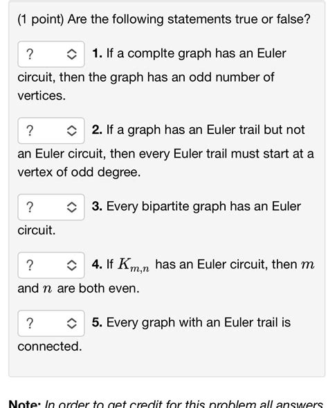 Answered 1 Point Are The Following Statements True Or False 1 If A Kunduz