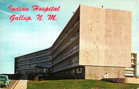 Gallup New Mexico Indian Hospital Postcard 1960s Vintage Dodge Pickup