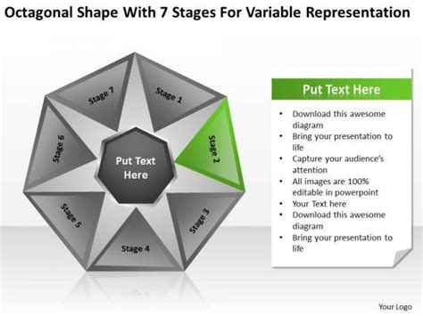 Shape With 7 Stages For Variable Representation Ppt Creating Business