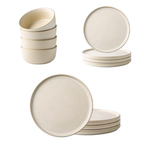 AmorArc Ceramic Dinnerware Set Service For 6 12pcs Stoneware Plates And Bowls Set Highly
