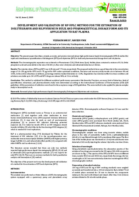 pdf development and validation of rp hplc method for simultaneous