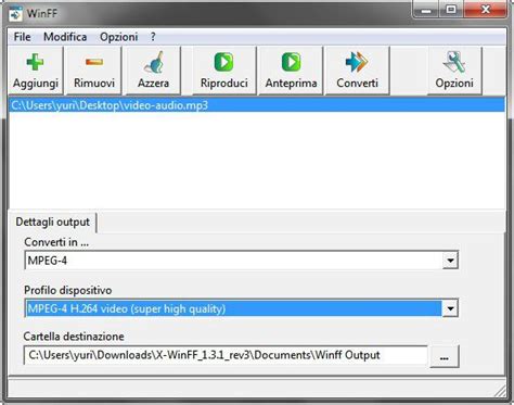 Winff Per Convertire Video Ed Audio