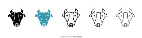Cowbell Icon Set Farm Cow Metal Stock Vector Royalty Free 2474141235