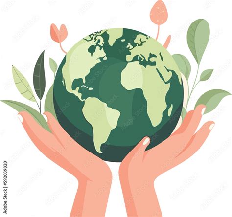 Hands Holding A Green Globe Earth Earth Day Concept Earth Day Vector
