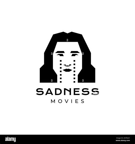 Women Face Sad Cry Movie Film Logo Design Vector Icon Illustration