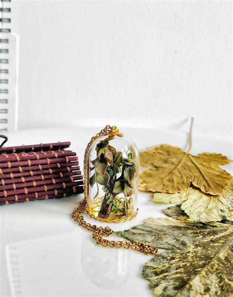 Realistic Tree Necklace Miniature Tree With Real Leafs Feng Etsy