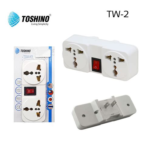Toshino Univertwinadapter ปลั๊กแปลงขา 2ขา แบน รุ่น Tw 2 รุ่น Co 6s รุ่น