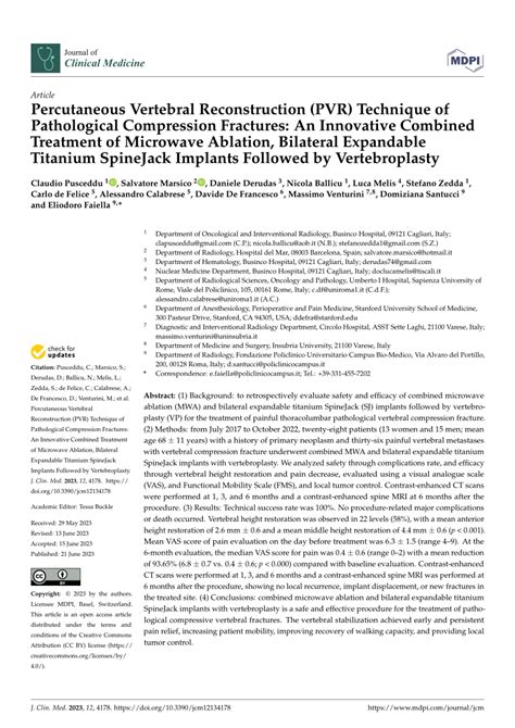 Pdf Percutaneous Vertebral Reconstruction Pvr Technique Of