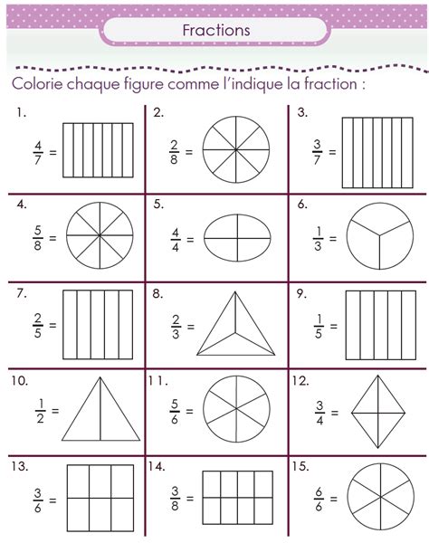 Découvrir Les Fractions En Cm1 Un Pack De Fiches Fractions